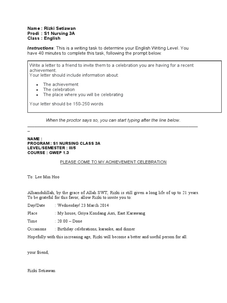 Rizki Setiawan Writing Assesment | PDF