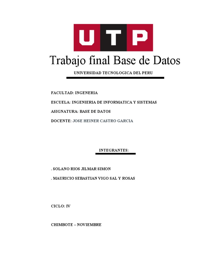 Proyecto Base de Datos | PDF | Bases de datos | Informática