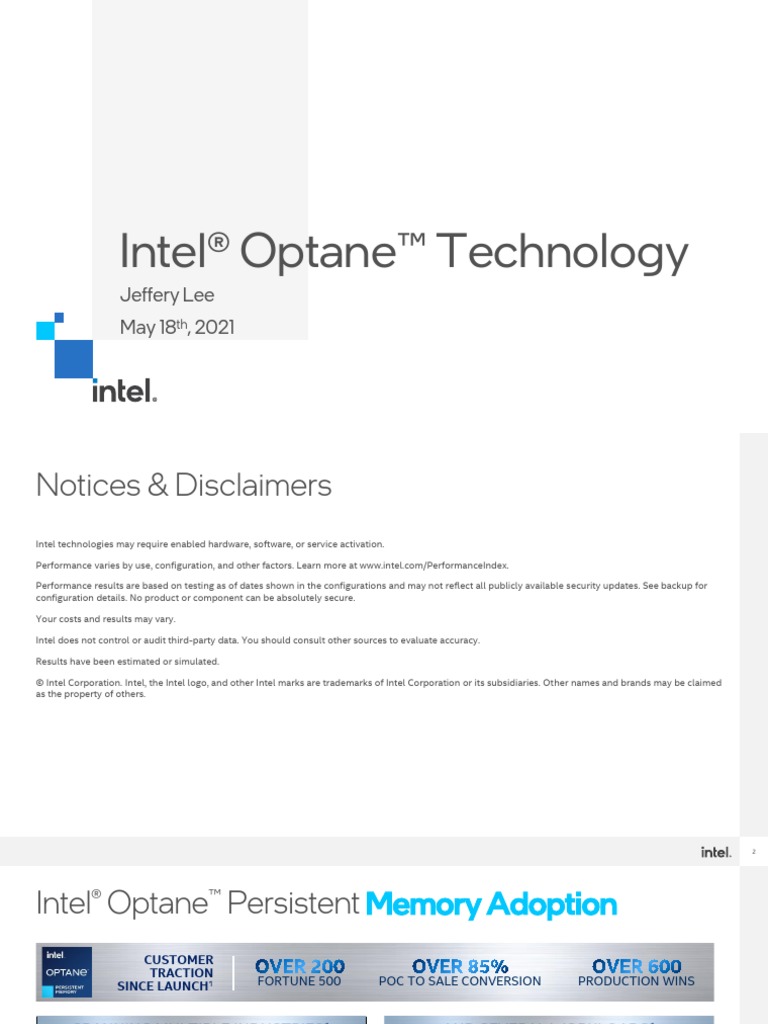 Intel Optane Technology Update | PDF | Solid State Drive | Flash Memory