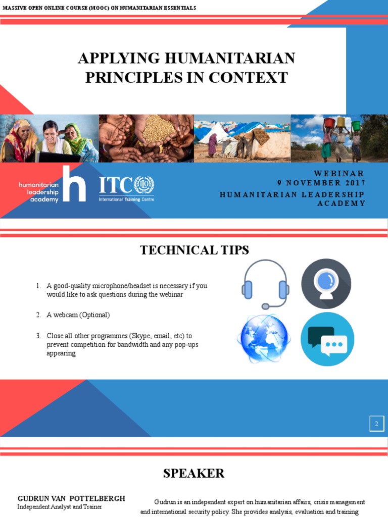 Applying Humanitarian Principles in Context: Webinar | PDF ...