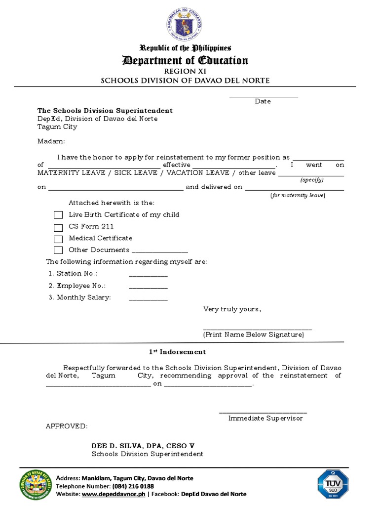 6 Reinstatement Form | PDF
