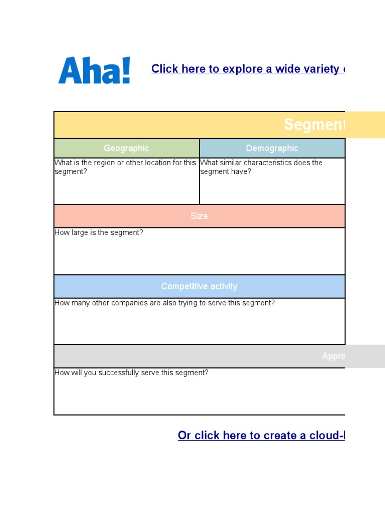 Market Segment Profile Template | PDF | Career & Growth | Business