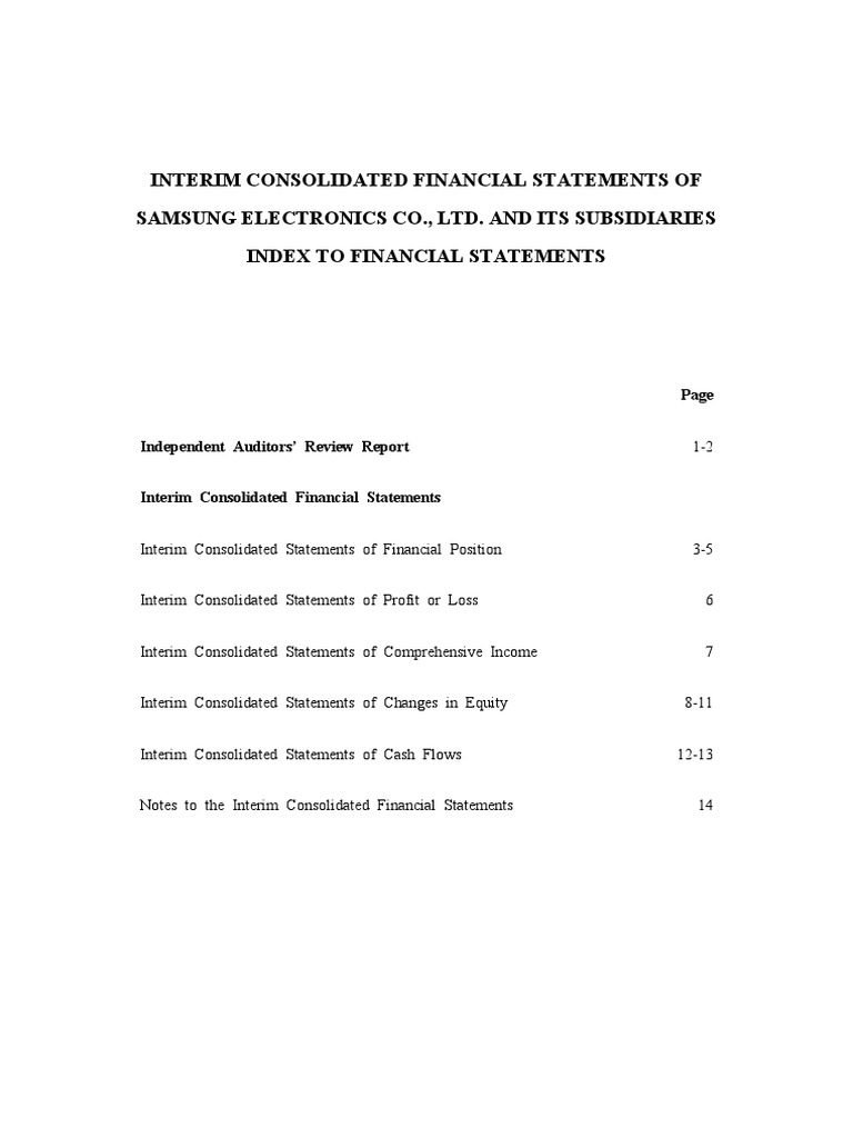 Samsung Estado Financiero | PDF | Equity (Finance) | Financial Statement