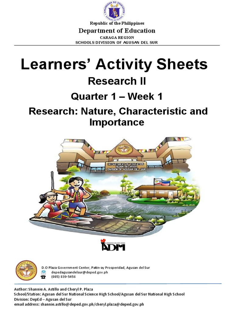 Sample LAS G8 Q1 Week1 1 Astillo | PDF | Experiment | Internet