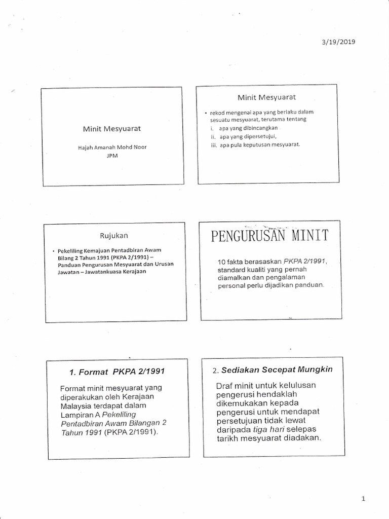 Panduan Menulis Minit Mesyuarat | PDF