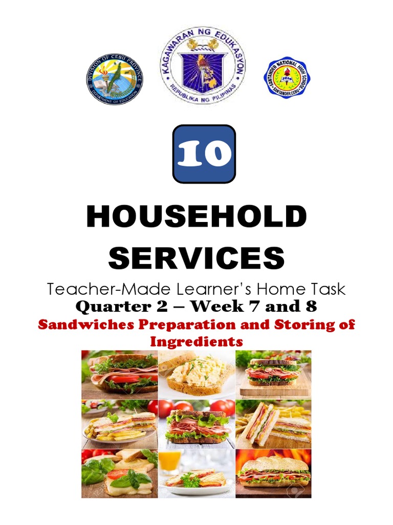 Household Services: Teacher-Made Learner's Home Task | PDF | Foods ...