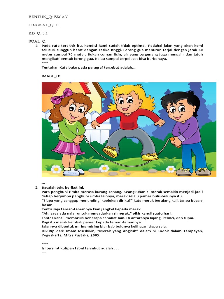 Contoh Template Soal Essay | PDF