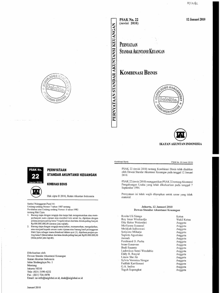 PSAK 22 - Kombinasi Bisnis | PDF