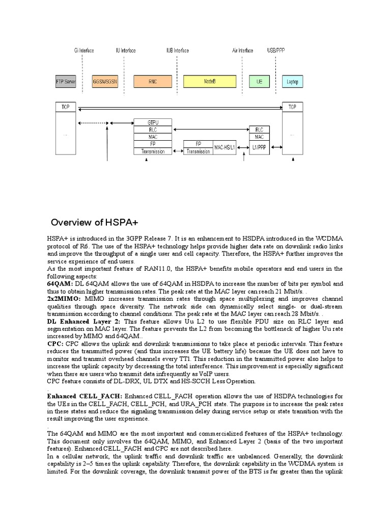 Overview of HSPA | PDF | High Speed Packet Access | Data Transmission