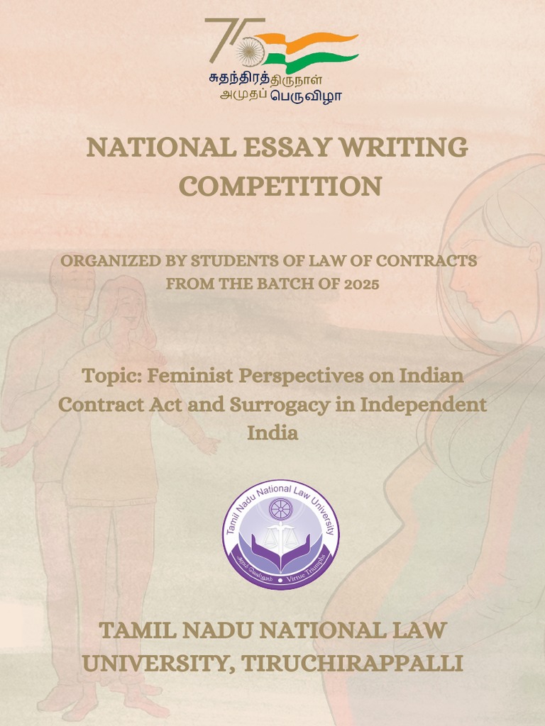 TNNLU STAP National Essay Writing Competition - Brochure | PDF | Surrogacy
