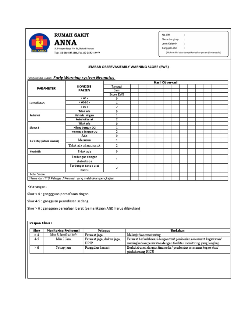 EWS Neonatus | PDF