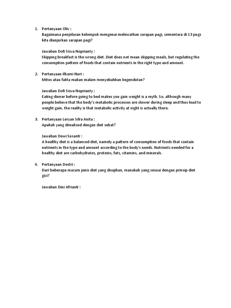 Pertanyaan Bahasa Inggris | PDF