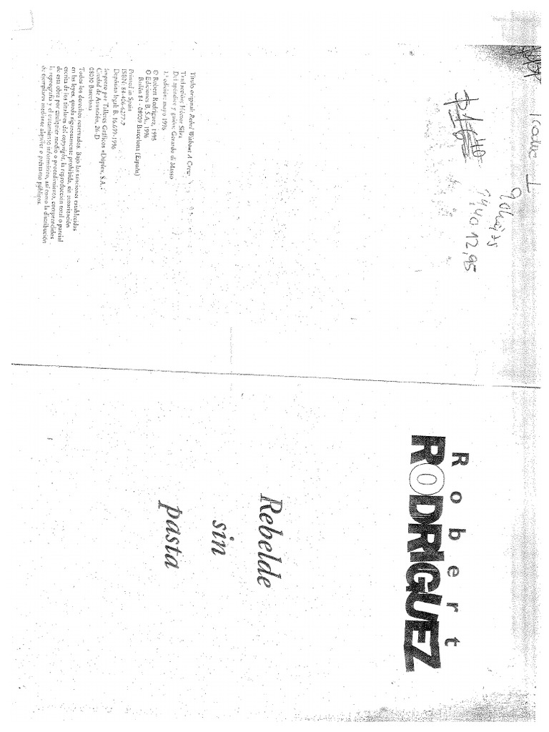 Rodriguez, Robert - Rebelde Sin Pasta | PDF