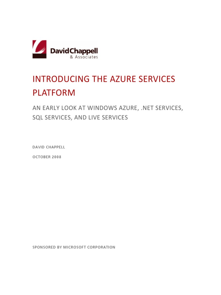 Azure Services Platform | Download Free PDF | Microsoft | Cloud Computing