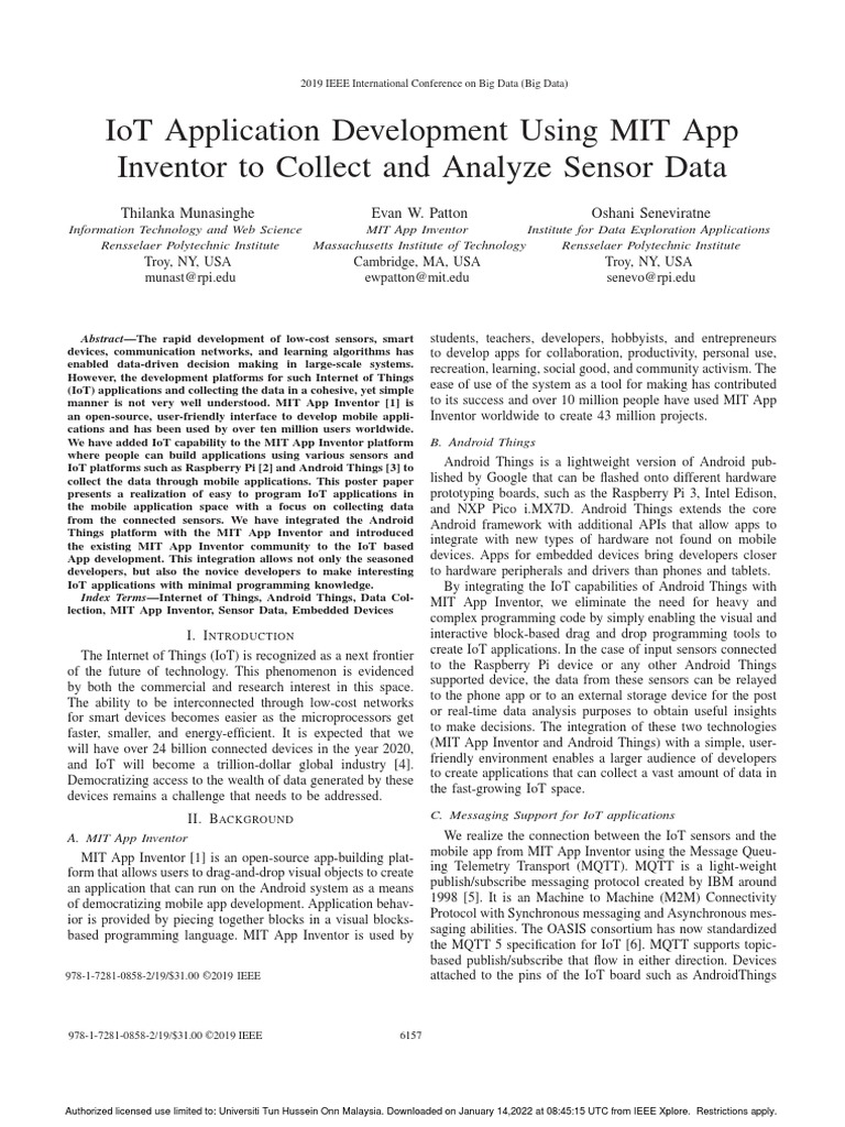 IoT Application Development Using MIT App Inventor To Collect and ...