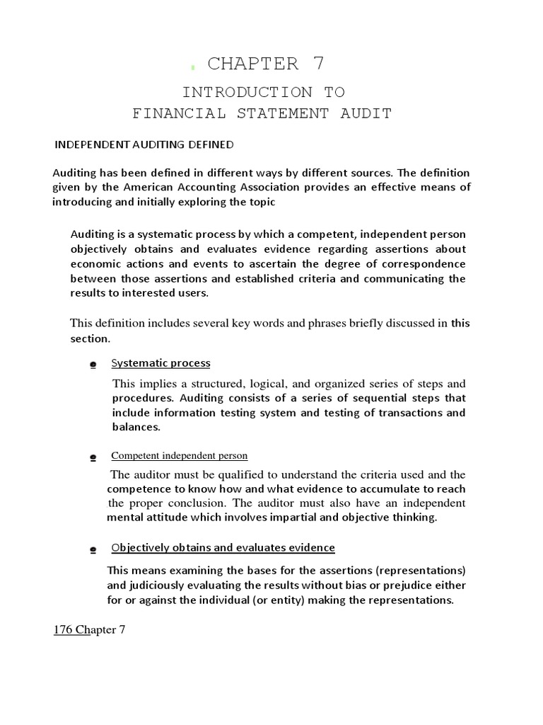 Chapter 7 Auditing | PDF | Financial Audit | Audit