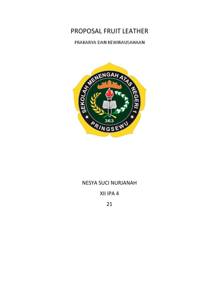 Proposal Fruit Leather | PDF