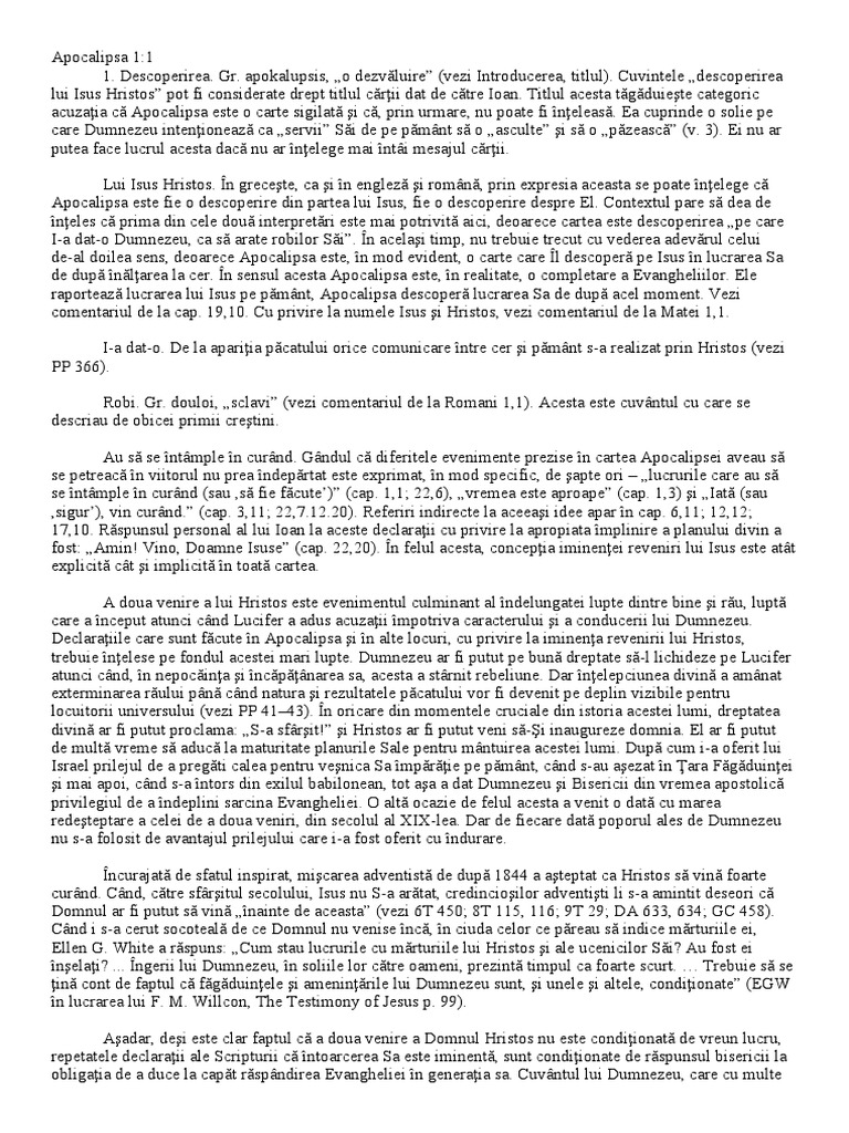 Apocalipsa Comentariu Biblic | PDF
