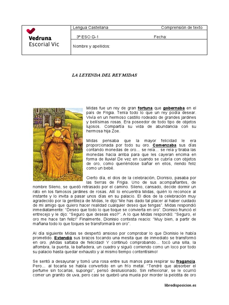 161 - El Rey Midas-Texto | PDF | Dioniso