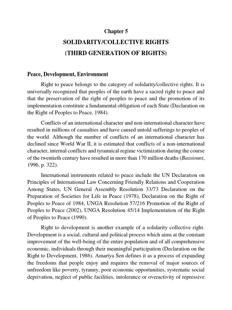 An Analysis of Third Generation Solidarity and Collective Human Rights ...