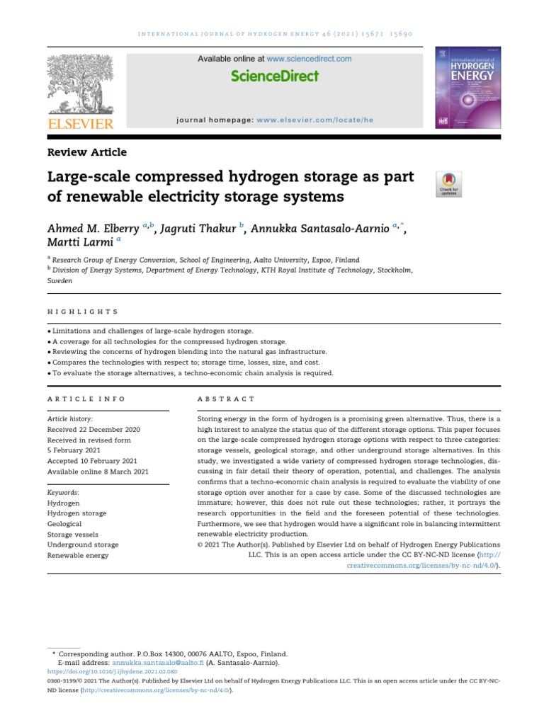 Large Scale Compressed Hydrogen Storage | PDF | Composite Material ...