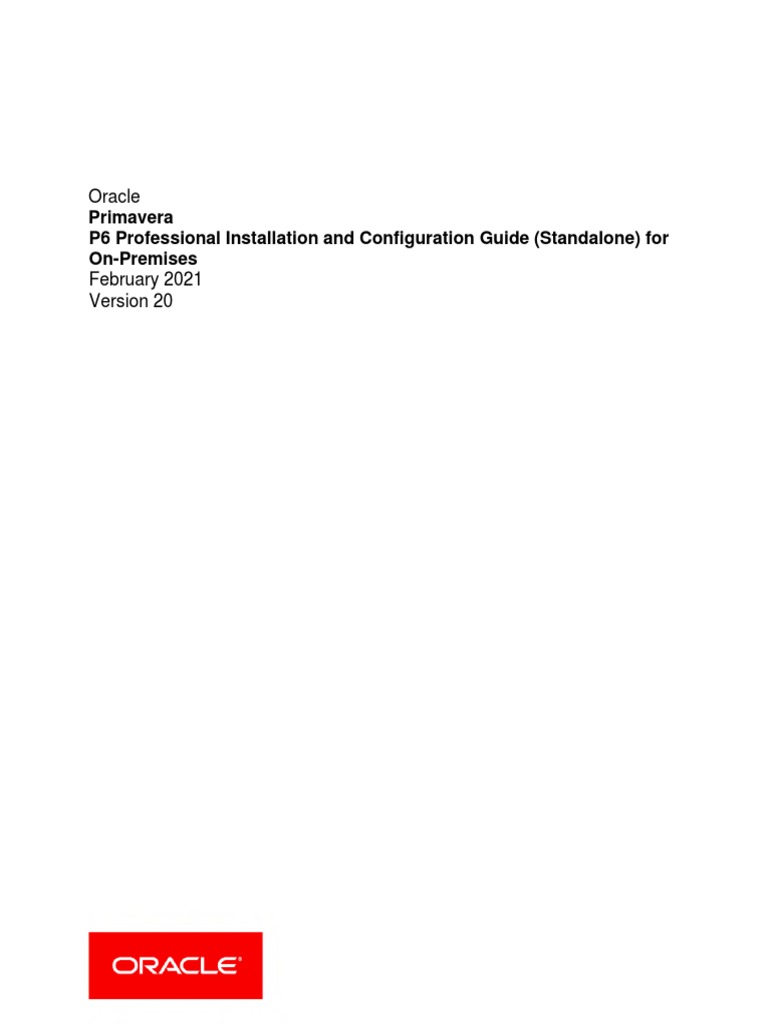 Oracle: Primavera P6 Professional Installation and Configuration Guide ...