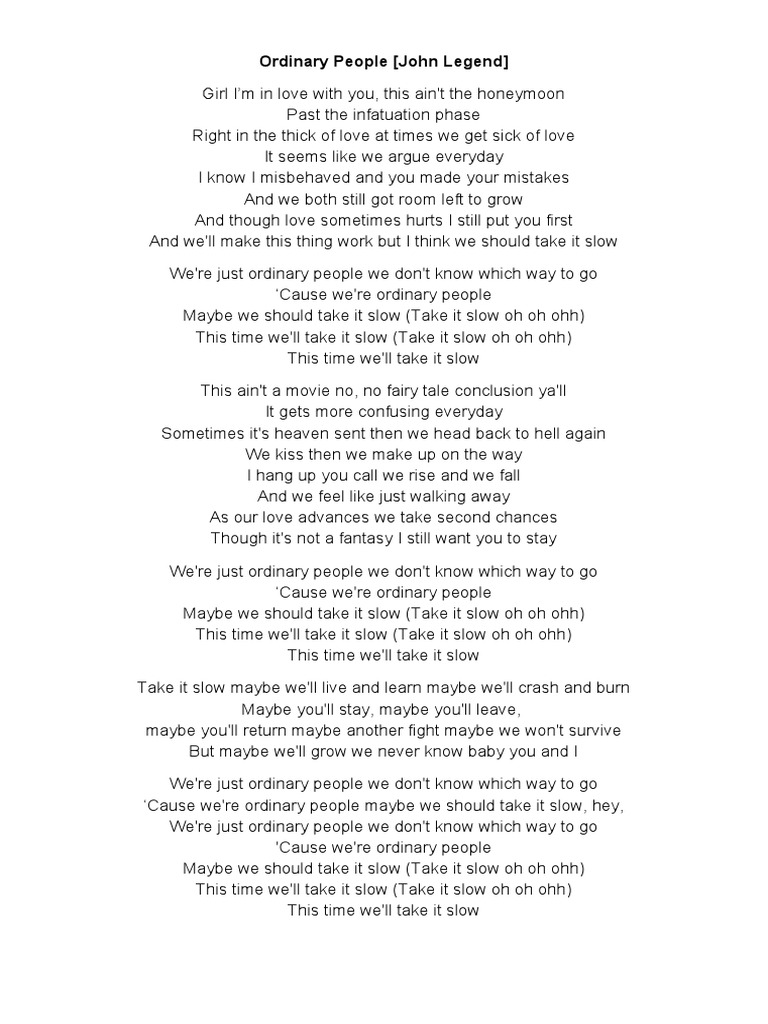 Ordinary People (John Legend) | PDF