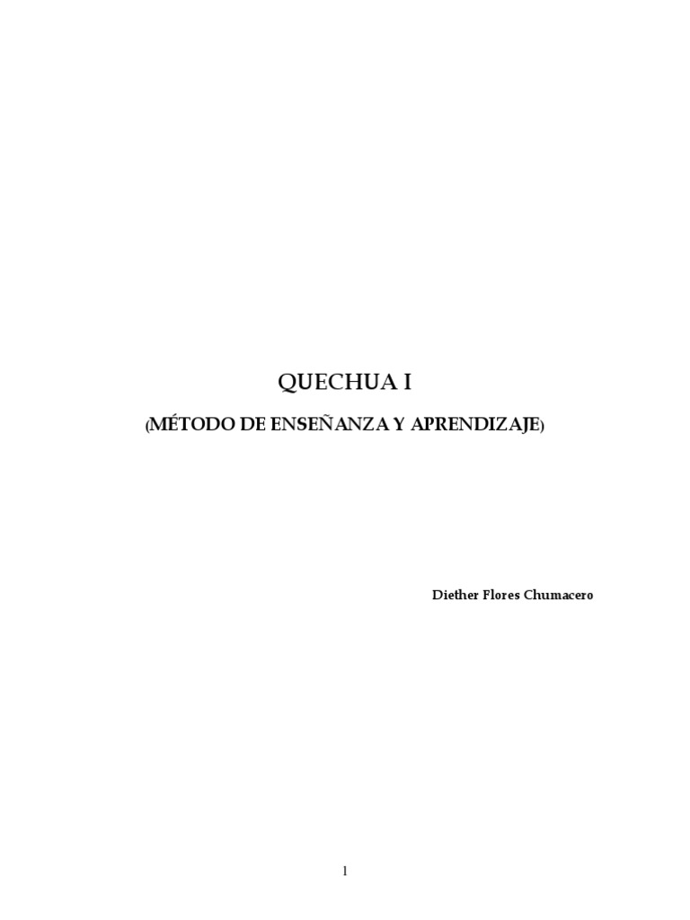 Quechua Básico Texto | PDF | Aprendizaje | Lengua española