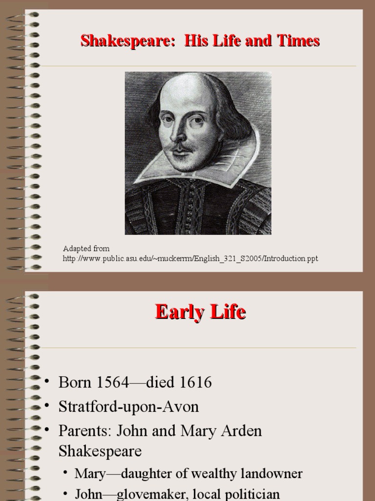 Life and Times of William Shakespeare | PDF | William Shakespeare