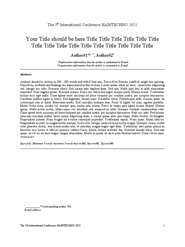 Extended Abstract Template | PDF