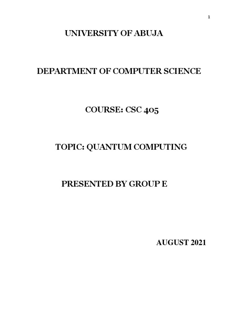 QC Ecsc 405 | PDF | Quantum Computing | Quantum Mechanics