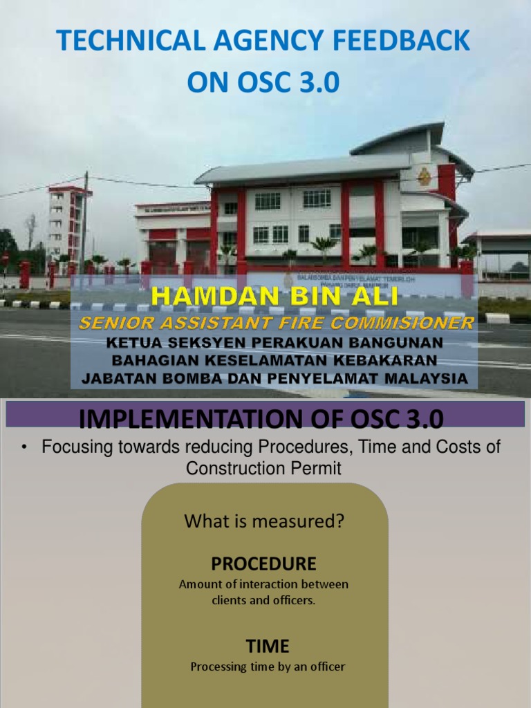 Technical Agency Feedback On OSC 3.0 JBTN Bomba Penyelamat Malaysia Tuan Hamdan Ali | PDF ...