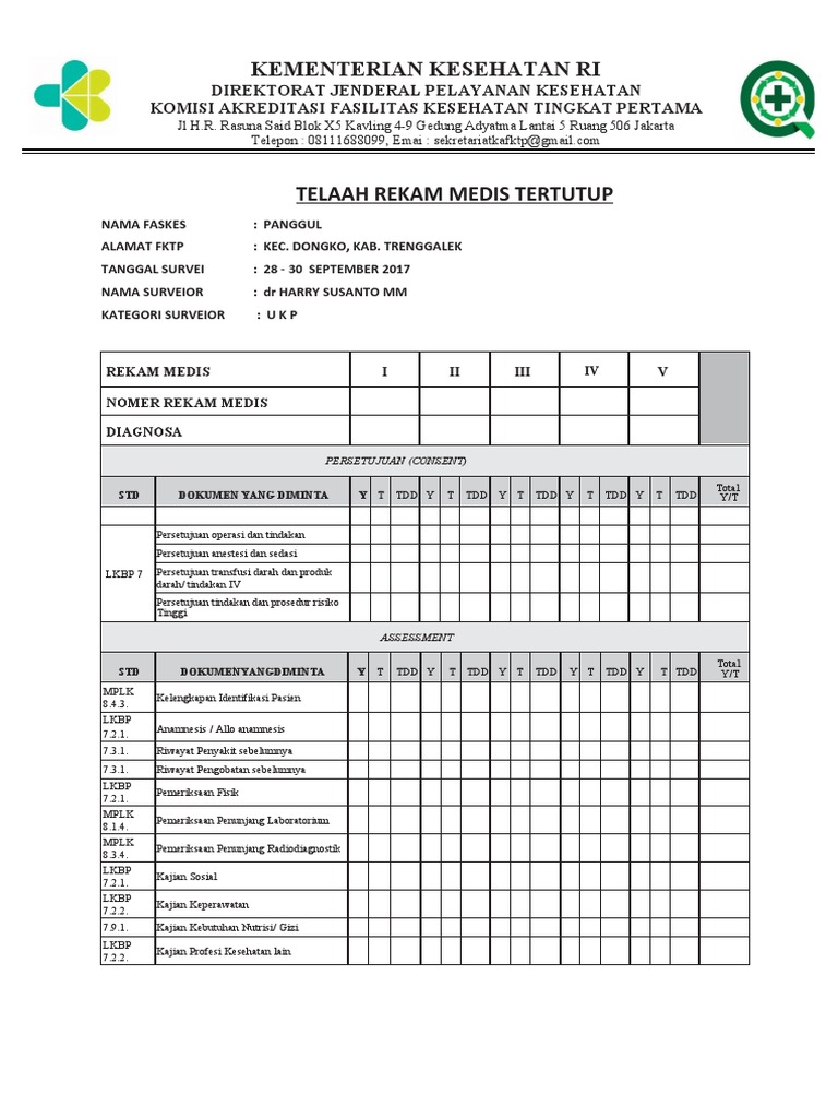 Form Telaah Rekam Medis | PDF