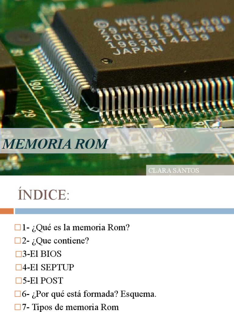Tipos y Funciones de la Memoria ROM | PDF | Memoria de sólo lectura | Bios