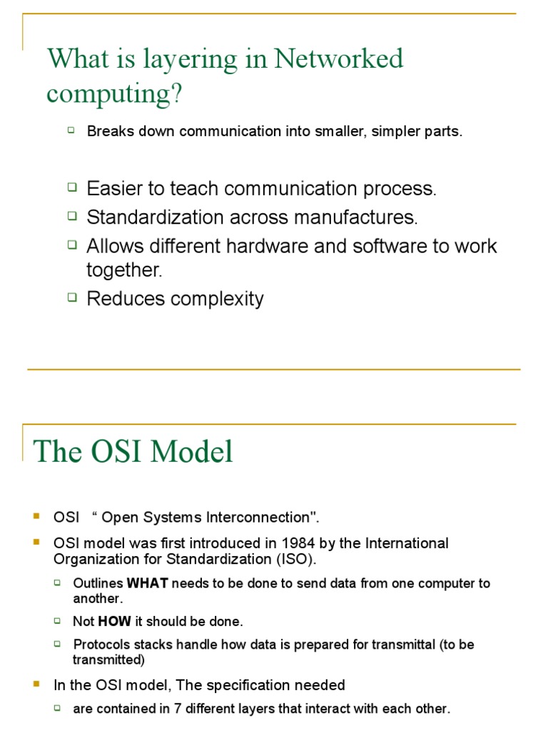 What Is Layering in Networked Computing? | PDF | Osi Model | Internet Protocol Suite