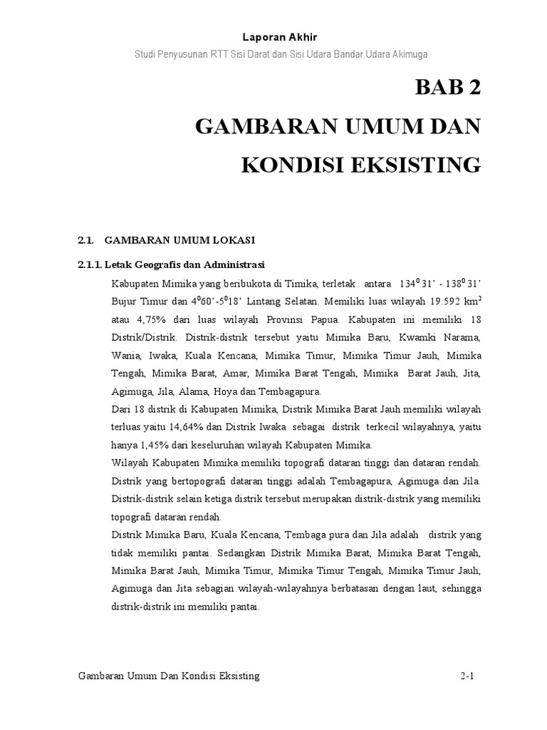 Gambaran Umum Distrik Akimuga | PDF