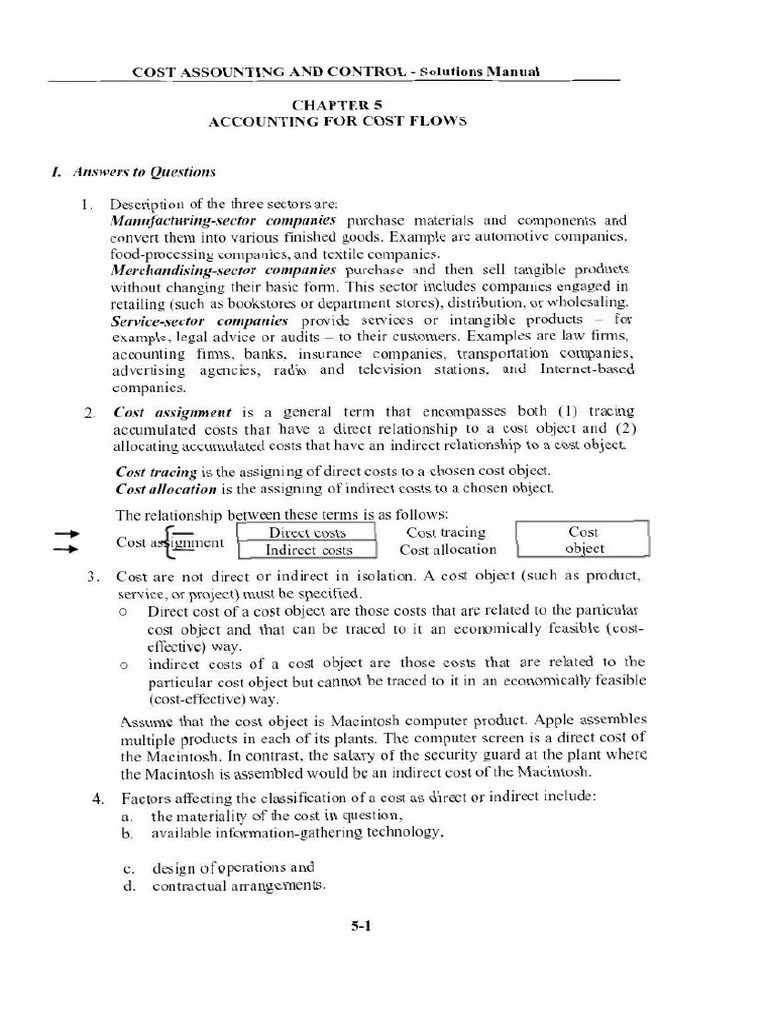 Cost Acctng and Control Chapter 5 Answer Key | PDF