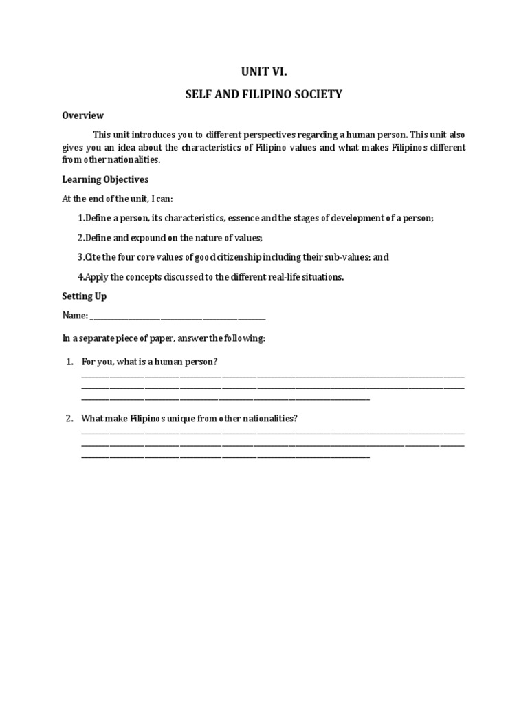 UNIT 6 Module NSTP 1 REVISED MINIMUM 2021 | PDF | Self Actualization | Self Esteem