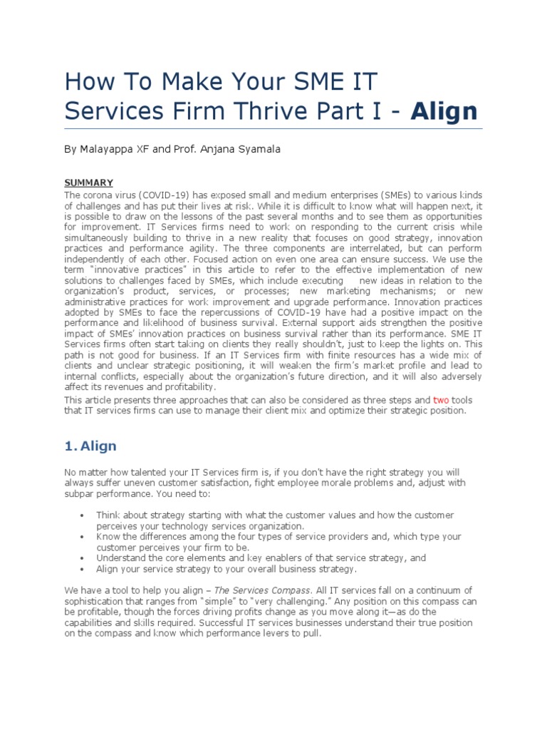 SME IT Services Strategy Guide | PDF | Consultant | Innovation