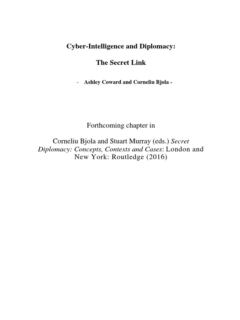 Cyber-Intelligence's Impact on Diplomacy | PDF | Security | Cyberwarfare