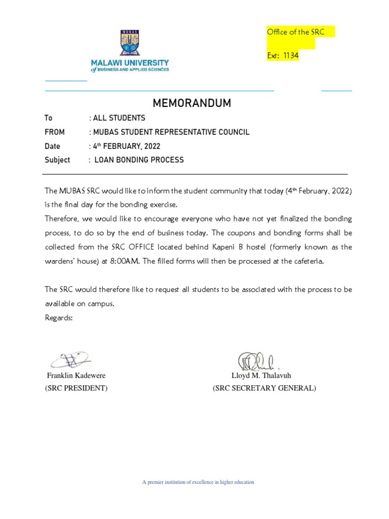 BONDING MEMO Final | PDF