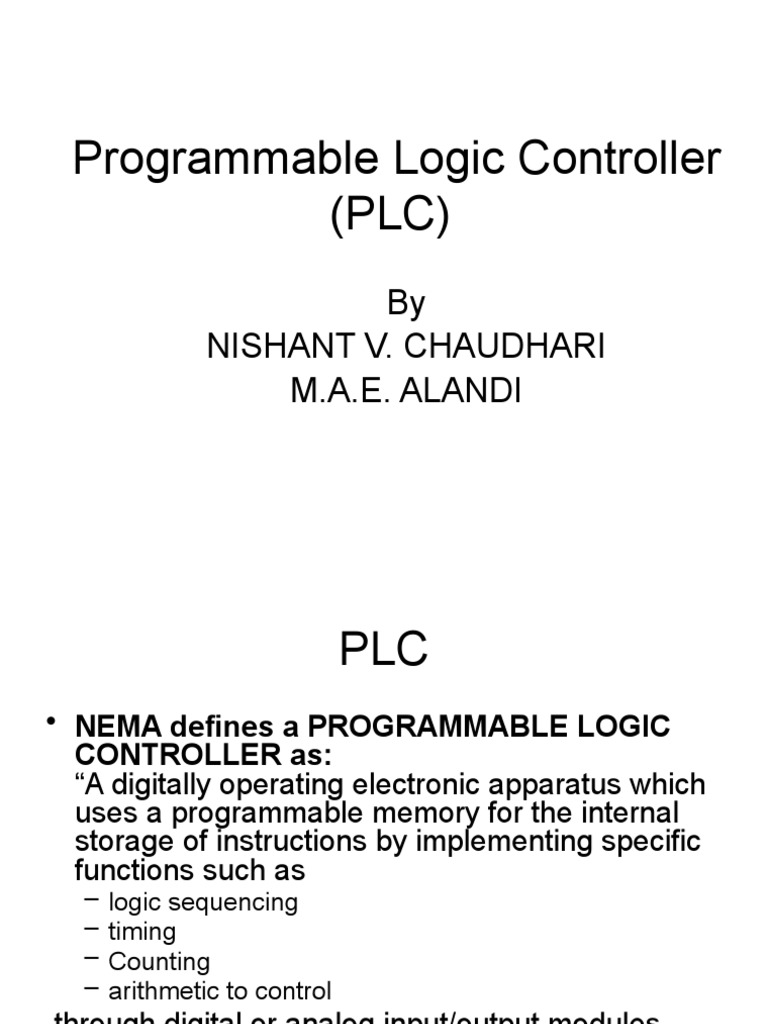 Mechatronics PLC by Nishant | PDF | Control Engineering | Programmable Logic Controller