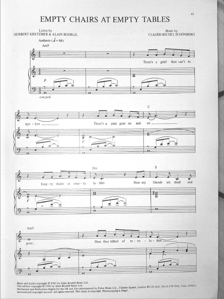 Emty Chairs at Emty Tables - Les Mis | PDF