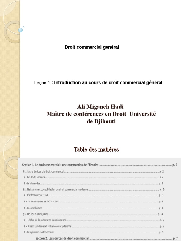 Droit Commercial Général | PDF | Codification (Droit) | Législation