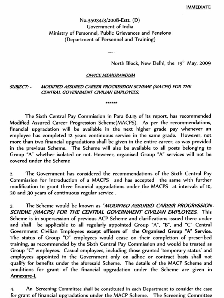 MACP 35034 - 3 - 2008-Estt. (D) | PDF MACP 35034 - 3 - 2008-Estt. (D) | PDF