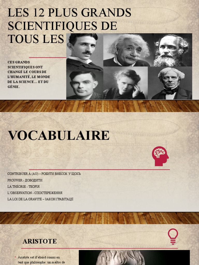 Les 12 Plus Grands Scientifiques de Tous Les Temps (9 Classe) | PDF ...