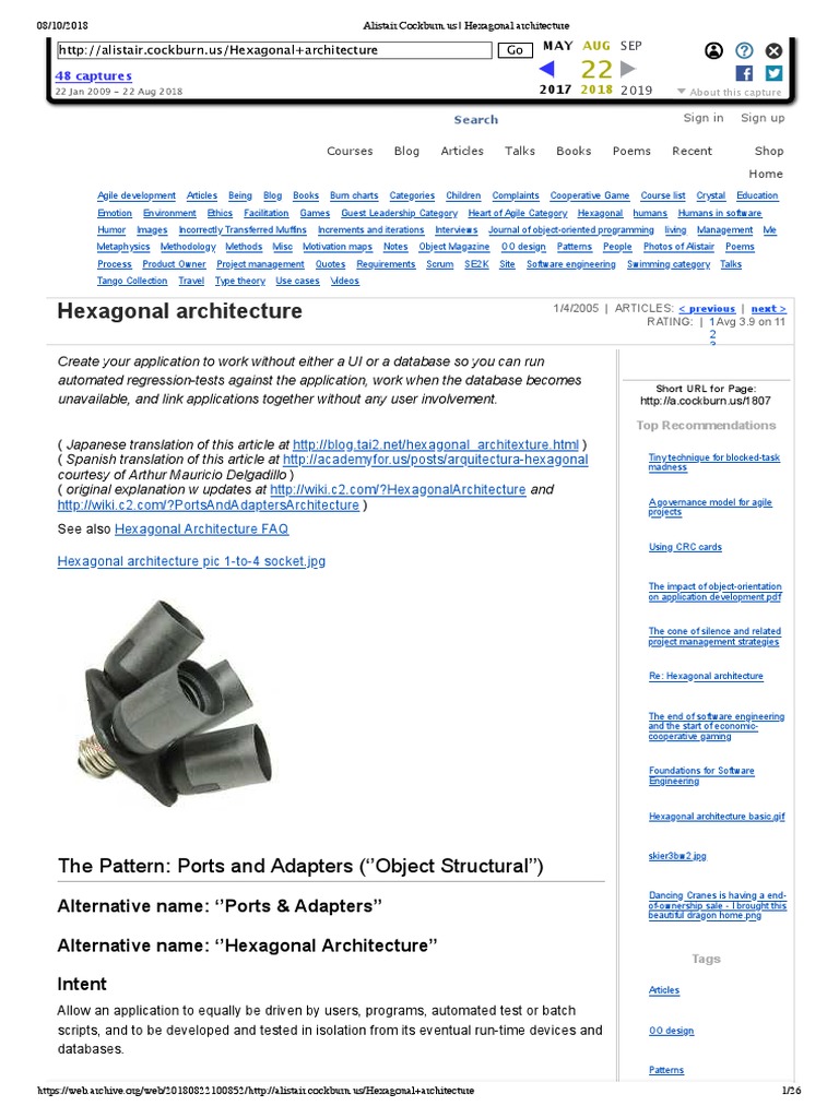 Alistair - Cockburn.us - Hexagonal Architecture | PDF | Databases ...