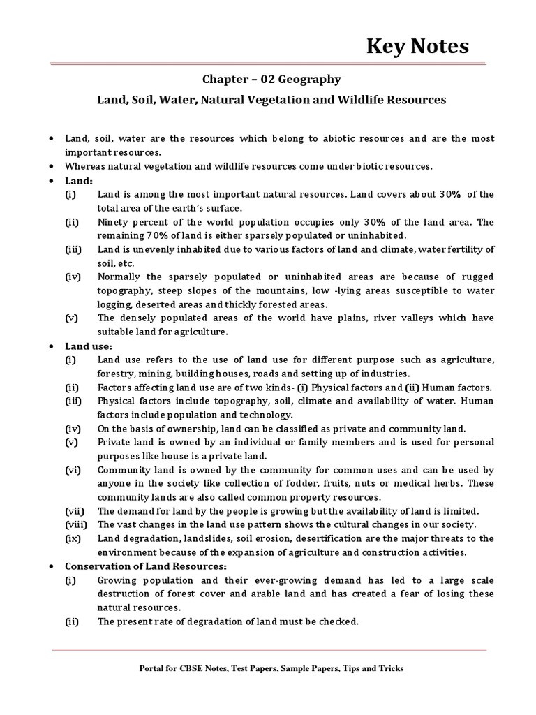 Land, Soil, Water Resources Overview | PDF | Soil | Water