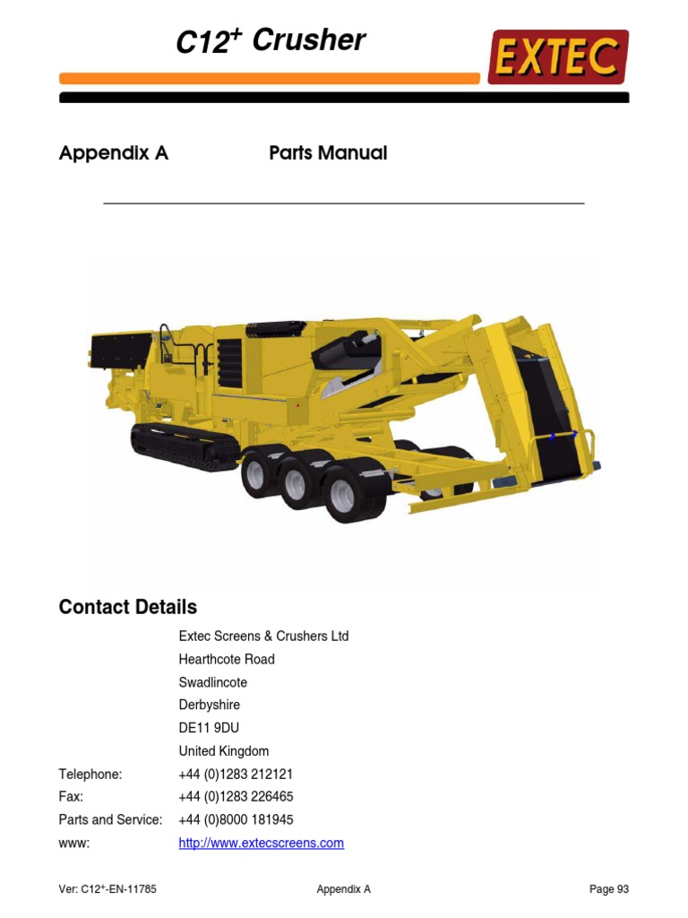 Extec C12+ Crusher Parts Manual - A Comprehensive Guide to Crusher ...