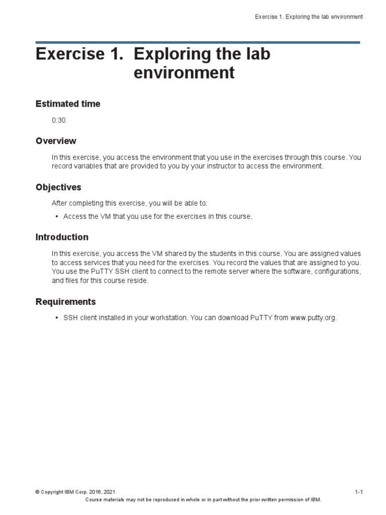 Exercise 1. Exploring The Lab Environment: Estimated Time | PDF | Computer File | Apache Hadoop
